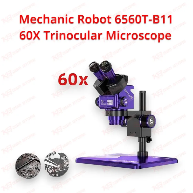 Mechanic Robot 6560T-B11 60X Trinocular Microscope – KB GSM Store